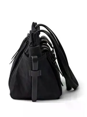 Prada Route Large Canvas And Leather Tote Bag - Black