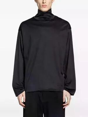 THE ROW Karel Turtleneck Top - Black