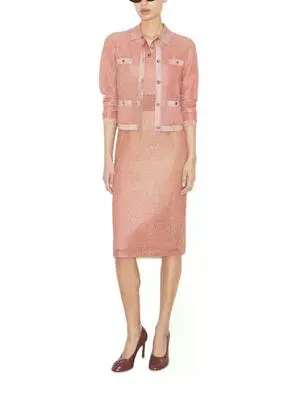 Tory Burch Kendra Metallic Knit Mesh Cardigan