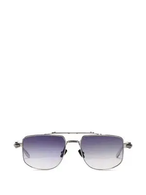 JOHN DALIA Double Bridge Square-frame Sunglasses - Silver