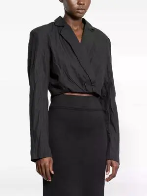 THOM KROM Cropped Jacket With Shoulder Pads