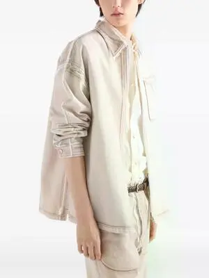 Prada Bull Denim Zipper Shirt