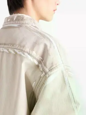 Prada Bull Denim Zipper Shirt