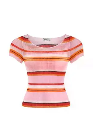 Simkhai Knox Plisse Striped Top