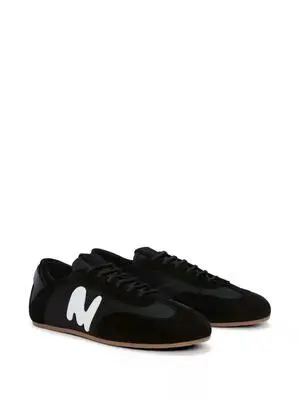 MSGM Appliqué Lace-up Sneakers - Black