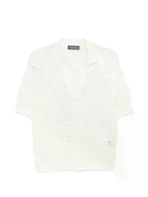 Lorena Antoniazzi V-neck Short Sleeve Sweater - Neutrals