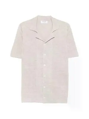 GRAN SASSO Half-button Short-sleeve Shirt - Neutrals