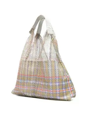 ÉPICE Plaid Net Tote Bag