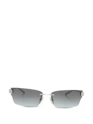 Balenciaga Bb0487s Rimless Rectangle Sunglasses - Silver