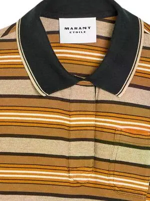 MARANT ETOILE Isalyne Striped Polo Top - Neutrals