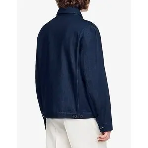 Sandro Collared Denim Worker Jacket - Navy Blue
