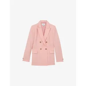 REISS Magda Peak-lapel Double-breasted Woven Blazer