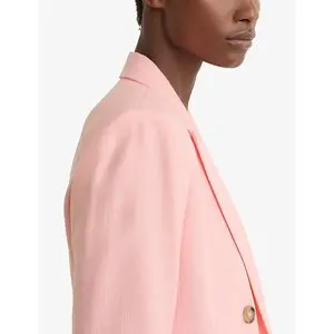 REISS Magda Peak-lapel Double-breasted Woven Blazer
