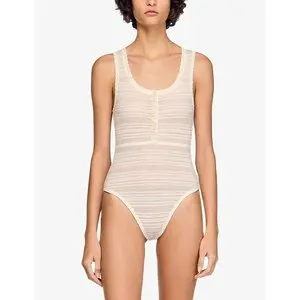 Sandro Sleeveless Knitted Bodysuit - Ecru