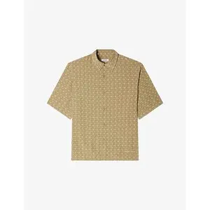Sandro Link-print Relaxed-fit Woven Shirt - Camel
