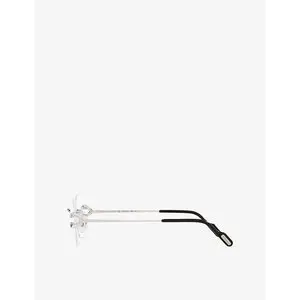 Cartier Ct0416o Rectangle-frame Metal Optical Glasses - Silver