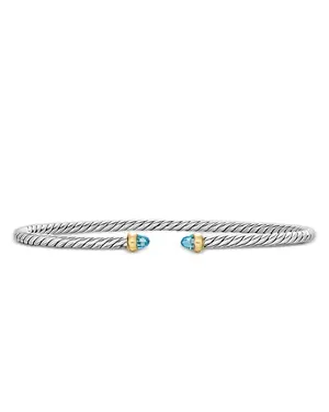 David Yurman Micro Cable Flex Bracelet Blue/silver