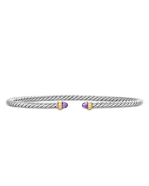 David Yurman David Yurman Micro Cable Flex Bracelet With Amethyst Amethyst/silver
