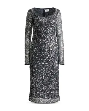 St. John Pailette Scoop Neck Sheath Dress