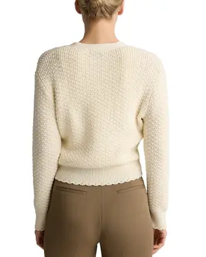 St. John Perle Crepe Knit Cardigan Sweater
