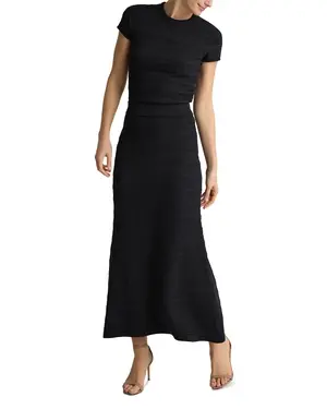 St. John Breton Stripe Knit Maxi Skirt