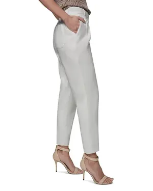 Donna Karan New York Pleated Straight Trousers - Cream
