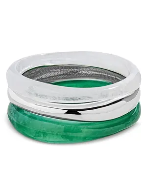 Baublebar Raven Resin Bangle Set - Silver