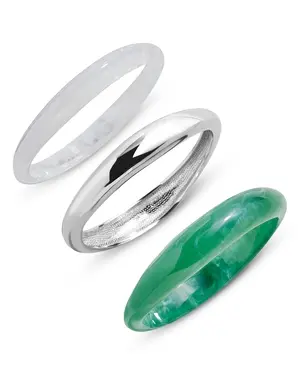 Baublebar Raven Resin Bangle Set - Silver