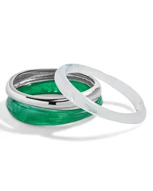 Baublebar Raven Resin Bangle Set - Silver
