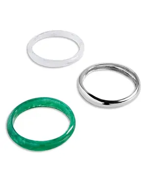 Baublebar Raven Resin Bangle Set - Silver