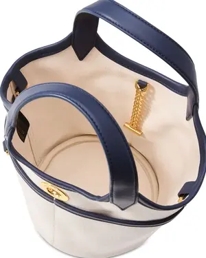 Veronica Beard Canvas Anchor Bag - Navy/ecru