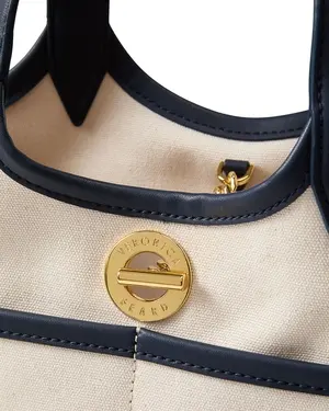 Veronica Beard Canvas Anchor Bag - Navy/ecru