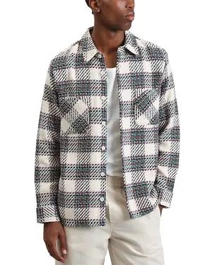 WAX LONDON Whiting Plaid Overshirt - Ecru/green