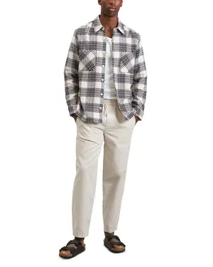 WAX LONDON Whiting Plaid Overshirt - Ecru/green
