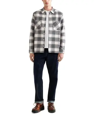 WAX LONDON Whiting Plaid Overshirt - Ecru/green