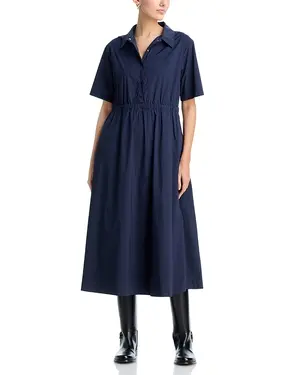 Herno Collared Midi Dress - Navy
