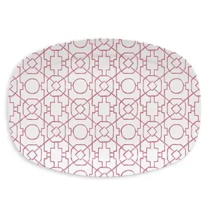 MARIPOSA Aqua Trellis Platter - Pink