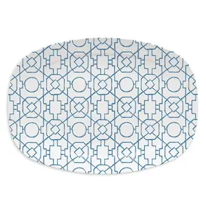 MARIPOSA Aqua Trellis Platter - Blue