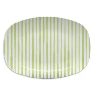 MARIPOSA Blue Simple Stripes Platter - Light Green