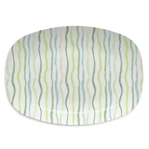 MARIPOSA Blue Stripe Tease Platter - Green