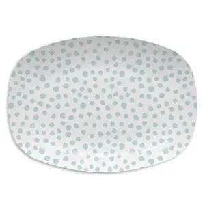 MARIPOSA Blue Dotty Platter - Teal