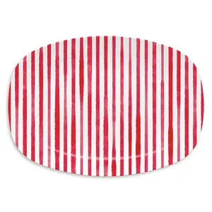 MARIPOSA Blue Simple Stripes Platter