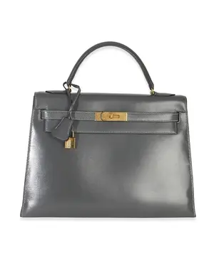 Hermès Sellier Kelly 32 Leather Handbag - Gray