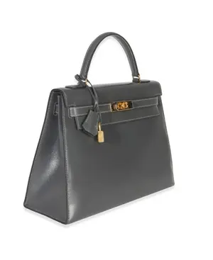 Hermès Sellier Kelly 32 Leather Handbag - Gray