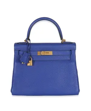 Hermès Retourne Kelly 28 Leather Handbag - Blue