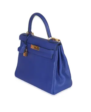 Hermès Retourne Kelly 28 Leather Handbag - Blue