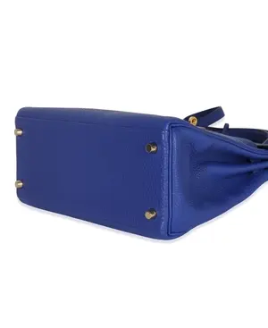 Hermès Retourne Kelly 28 Leather Handbag - Blue