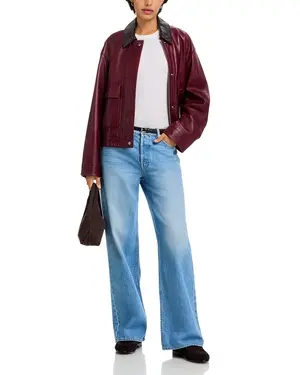 MOTHER The Rerun Zip Sneak High-rise Wide Jeans - Last Bite