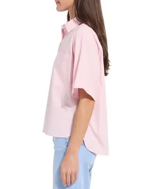 Lyssé Corinna Oversized Cropped Shirt - Rose