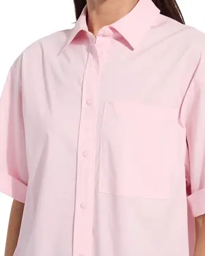 Lyssé Corinna Oversized Cropped Shirt - Rose